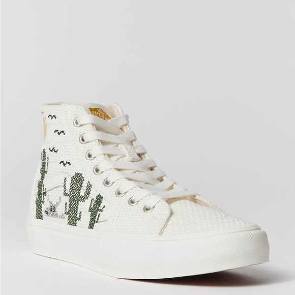 Vans | Shoes | New Vans Sk8hi Crochet Embroidered Marshmallow Desert ...